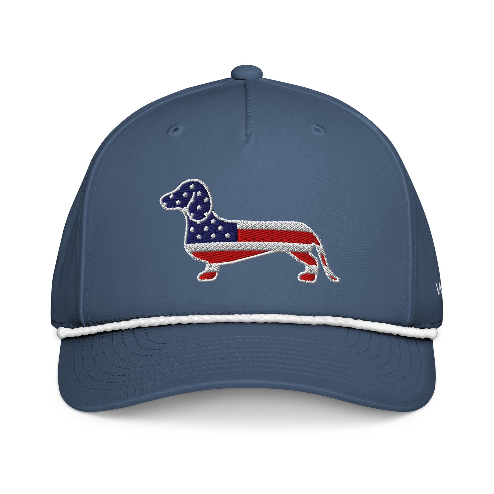 Embroidered Rope Hat - American Flag Doxie – WOOF + WEEN
