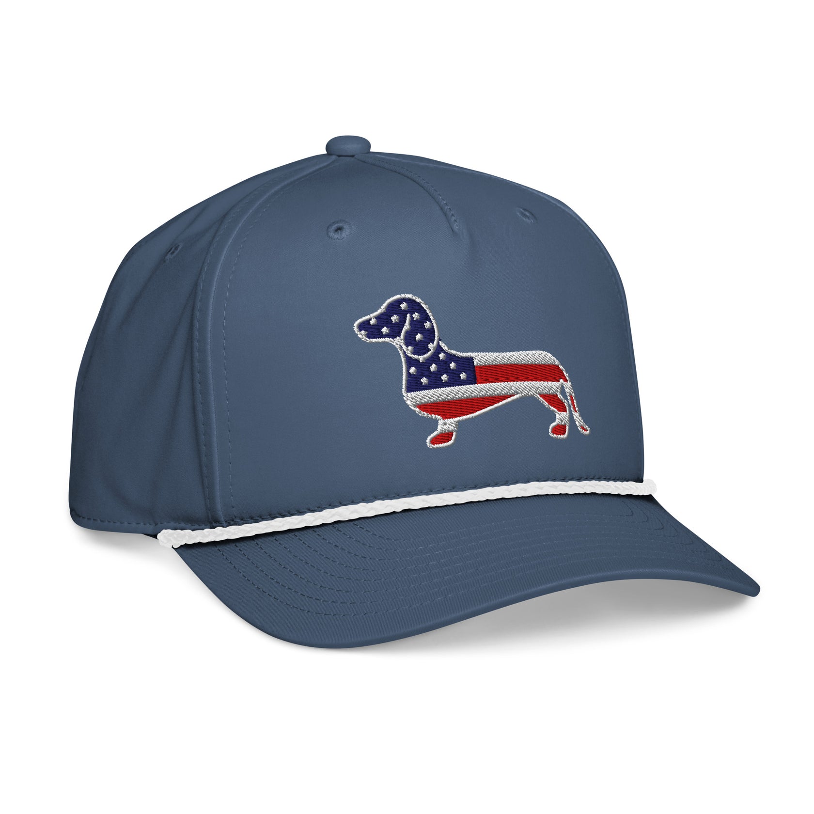 Embroidered Rope Hat - American Flag Doxie – WOOF + WEEN